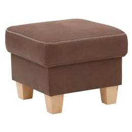 Hocker Home Affaire "Soleo" Gr. B/H/T: 60cm x 47cm x 60cm, Luxus-Microfaser Lederoptik, braun (cognac) Sitzhocker Hocker passend zum "Solea"-Ecksofa