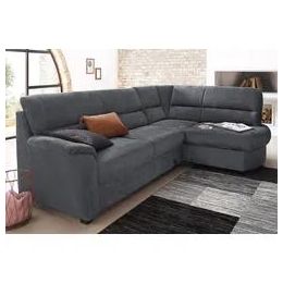 Sit & More Ecksofa SIT & MORE "Pandora L-Form" Sofas Gr. B/H/T: 251cm x 91cm x 176cm, Luxus-Microfaser ALTARA NUBUCK, Ottomane rechts, ohne Bettfunktion, grau (dunkelgrau) wahlweise mit Bettfunktion und Bettkasten