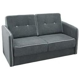 Schlafsofa Home Affaire "Merina" Sofas Gr. B/H/T: 147cm x 89cm x 87cm, Luxus-Microfaser, grau (anthrazit) mit zweigeteilter Bettfunktion, Auszug nach vorn, Federkern