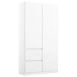 Drehtürenschrank Rauch "Kleiderschrank Schrank Garderobe Wäscheschrank NIDDA mit moderner" Schränke Gr. B/H/T: 91cm x 197cm x 54cm, 2 St., weiß Drehtürenschrank Schränke griffloser Front sowie Push-to-Open Funktion MADE IN GERMANY