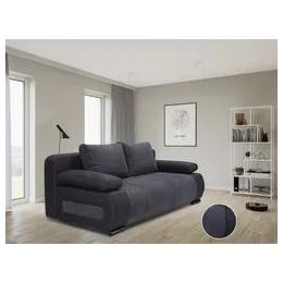 Schlafsofa Collection AB "Moritz" Sofas Gr. B/H/T: 200cm x 42cm x 98cm, Struktur-Cord, grau (anthrazit) mit Bettfunktion und Bettkasten, komfortabler Federkern