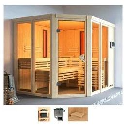 Karibu Sauna "Avril" Saunen 9-kW-Ofen mit externer Steuerung Gr. Saunaofen, externe Steuerung, 9 kW, beige (naturbelassen)