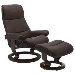 Relaxsessel stressless "View" Sessel Gr. Leder PALOMA, Cross Base Braun, Relaxfunktion-Drehfunktion-PlusTMSystem-Gleitsystem, B/H/T: 82cm x 108cm x 81cm, braun (chocolate paloma) mit Classic Base, Größe M,Gestell Braun