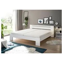 Futonbett Schlafkontor "Cannes", weiß, B:185cm H:71cm L:204cm, Betten