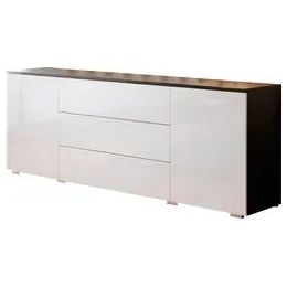 Sideboard Inosign "PARIS" Sideboards Gr. B/H/T: 150cm x 68cm x 39cm, hochglänzend-matt, 3 St., schwarz-weiß (matera anthraizt/ weiß hochglanz) Moderne 150cm breite grifflose Kommode, vielseitig einsetzbar