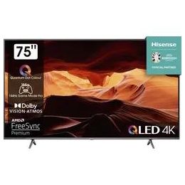 G (A bis G) HISENSE LED-Fernseher "75E7KQ PRO" Fernseher Gr. 75, grau (anthrazit)