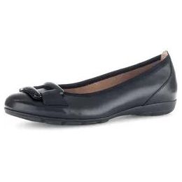 Ballerina Gabor, Damen, Gr. 38,5, schwarz, Nappaleder, Lackleder, unifarben, modisch, Schuhe, Businessschuh, Halbschuh, Schlupfschuh, komfortabler Elastikeinfass