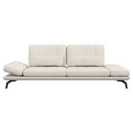 3-Sitzer FLEXLUX "Tropea Funktionssofa, Designsofa, Relaxfunktion, TV-Couch" Sofas Gr. B/H/T: 252cm x 90cm x 145cm, Bouclé weich BORMIO, beige (vanilla cream) mit Armteilverstellung sowie Sitztiefenverstellung, Breite 252 cm