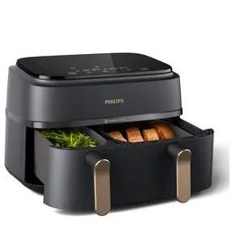 Philips Heissluftfritteuse "3000 Series NA352/00, Dual Basket Airfryer mit 9L Kapazität (3L+6L)" Fritteusen RapidAir Technologie, Digitales Display, HomeID App; SchwarzKupfer schwarz (schwarz / kupfer) Bestseller