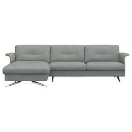 Ecksofa FLEXLUX "Glow bequem und komfortabel durch hochwertigen Sitzaufbau, L-Form" Sofas Gr. B/H/T: 273cm x 81cm x 158cm, Bouclé, Chaiselongue links, blau (sky blau) Modernes skandinavisches Design