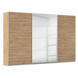 Schwebetürenschrank Rauch "Kleiderschrank Schrank Garderobe AGORDO mit Dekor- oder Hochglanzfront" Schränke Gr. B/H/T: 360cm x 229cm x 62cm, 3 St., braun (eiche artisan) durchdachte Innenausstattung, in 4 Breiten und 2 Höhen MADE IN GERMANY