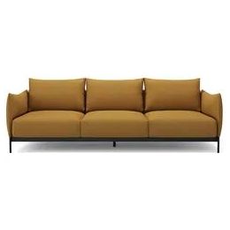 3-Sitzer TENKSOM "Kayto Sofa, TV-Couch, Dreisitzer" Sofas Gr. B/H/T: 250cm x 68cm x 100cm, Polyester, orange (aprikose) Bezüge wechselbar, hoher Sitzkomfort, robuste Unterkonstruktion