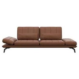 3-Sitzer FLEXLUX "Tropea Funktionssofa, Designsofa, Relaxfunktion, TV-Couch", braun (old chestnut braun), B:252cm H:90cm T:145cm, Sofas, mit Armteilverstellung sowie Sitztiefenverstellung, Breite 252 cm