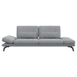 3-Sitzer FLEXLUX "Tropea Funktionssofa, Designsofa, Relaxfunktion, TV-Couch" Sofas Gr. B/H/T: 252cm x 90cm x 145cm, Struktur, grau (soft grey) mit Armteilverstellung sowie Sitztiefenverstellung, Breite 252 cm