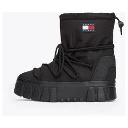 Winterboots Tommy Jeans "TJW HYBRID BOOT" Gr. 41, schwarz Damen Schuhe Plateau, Snowboots, Kurzstiefel mit aufgesetzter Schnürung