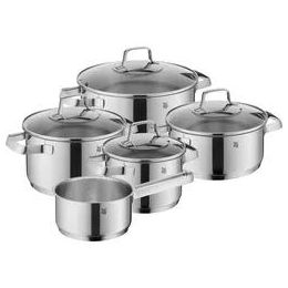 Topf-Set WMF "Belmonte", silber (polierter edelstahl), Töpfe, 9-teilig, TransTherm-Allherdboden, Cromargan Edelstahl rostfrei 18/10