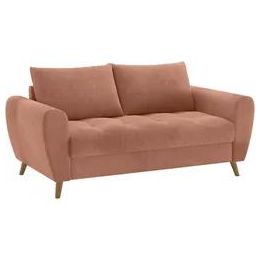 2,5-Sitzer Home Affaire "Blackburn II" Sofas Gr. B/H/T: 180cm x 71cm x 90cm, Microfaser, braun (novaclean avanti 9 ginger) Mit Kaltschaumpolsterung bis 140 kg belastbar