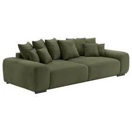 Big-Sofa Home Affaire "Sundance, B/T 302/137 cm" Sofas Gr. B/H/T: 310cm x 92cm x 141cm, Microfaser, grün (memphis 12 green) Dauerschläfer mit Hygiene-Topper und Transporttasche