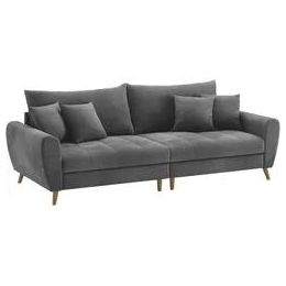 Big-Sofa Home Affaire "Blackburn II" Sofas Gr. B/H/T: 260cm x 71cm x 108cm, Microfaser, schwarz (memphis 17 schwarz) Mit Kaltschaumpolsterung bis 140 kg belastbar