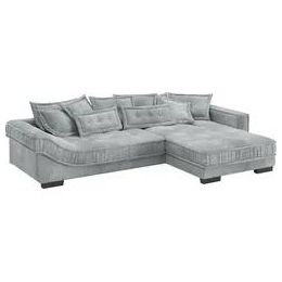 Ecksofa Inosign "Diwan II, L-Form" Sofas Gr. B/H/T: 334cm x 67cm x 207cm, Velours, mega-Recamiere rechts, silberfarben (dolce 14 silver) Wahlweise mit Kaltschaumpolsterung bis 140 kg belastbar