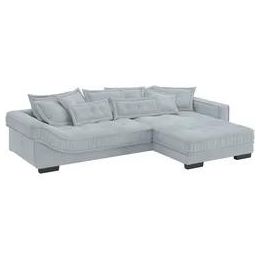 Ecksofa Inosign "Diwan II DuraFlex" Sofas Gr. B/H/T: 334cm x 67cm x 207cm, Microfaser, mega-Recamiere rechts, blau (novaclean avanti 14 blue grey) DuraFlex-Kaltschaumpolsterung, bis 140 kg, 4 Bezugsqualitäten