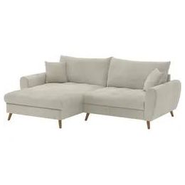 Ecksofa Home Affaire "Blackburn II, L-Form" Sofas Gr. B/H/T: 246cm x 71cm x 170cm, Microfaser, Recamiere links, beige (novaclean avanti 6 taupe) Mit Kaltschaumpolsterung bis 140 kg belastbar