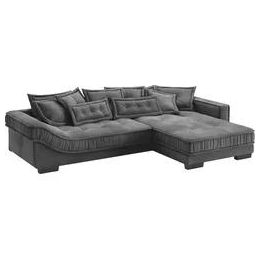 Ecksofa Inosign "Diwan II, L-Form" Sofas Gr. B/H/T: 334cm x 67cm x 207cm, Microfaser, mega-Recamiere rechts, schwarz (memphis 17 black) Wahlweise mit Kaltschaumpolsterung bis 140 kg belastbar