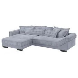 Ecksofa Inosign "Diwan II, L-Form" Sofas Gr. B/H/T: 334cm x 67cm x 207cm, Microfaser, mega-Recamiere links, blau (memphis 1676 blue grey) Wahlweise mit Kaltschaumpolsterung bis 140 kg belastbar