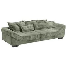 Big-Sofa Inosign "Diwan II" Sofas Gr. B/H/T: 300cm x 67cm x 121cm, Velours, grün (dolce 11 grün) Wahlweise mit Kaltschaumpolsterung bis 140 kg belastbar