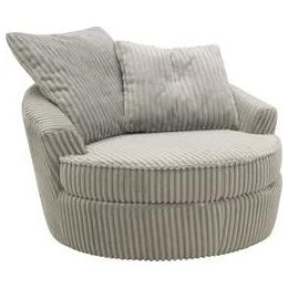 Drehsessel Inosign "AMECA, Love Seat XXL, Lese-Sessel, Big-Sessel 122 x 126 76 cm" Sessel Gr. Breitcord, Mit Drehfunktion, Drehfunktion, B/H/T: 122cm x 76cm x 126cm, grau (hellgrau) mit Mega-Cordstoff, Drehfunktion und Federkern