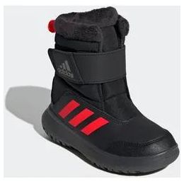 Winterstiefel Adidas SPORTSWEAR "WINTERPLAY KIDS STIEFEL" Gr. 31, core black / solar red iron metallic Damen Schuhe Snowboots, Winterboots, Winterschuhe