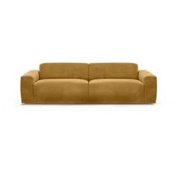 Big-Sofa Trendmanufaktur "Braga, mit hochwertigem Kaltschaum, Megasofa, in Cord erhältlich" Sofas Gr. B/H/T: 254cm x 72cm x 107cm, Breitcord RIBBON, gelb (mustard) modernes Big-Sofa, Couch mit hohem Sitzkomfort, 25472107 cm (BHT)