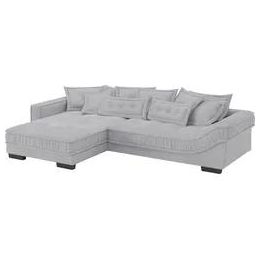 Ecksofa Inosign "Diwan II, L-Form" Sofas Gr. B/H/T: 334cm x 67cm x 207cm, Cord, mega-Recamiere links, grau (stripes 8637 warm grey) Wahlweise mit Kaltschaumpolsterung bis 140 kg belastbar