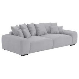 Big-Sofa Home Affaire "Sundance, B/T 302/137 cm" Sofas Gr. B/H/T: 310cm x 92cm x 141cm, Cord, grau (stripes 8637 warm grau) Dauerschläfer mit Hygiene-Topper und Transporttasche