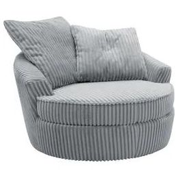 Drehsessel Inosign "AMECA, Love Seat XXL, Lese-Sessel, Big-Sessel 122 x 126 76 cm" Sessel Gr. Breitcord, Mit Drehfunktion, Drehfunktion, B/H/T: 122cm x 76cm x 126cm, grau (dunkelgrau) mit Mega-Cordstoff, Drehfunktion und Federkern