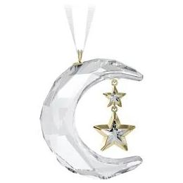 Dekohänger Swarovski "Kristall Sammelfigur Holiday Magic Mond Ornament, 5686616" Gr. B/H/T: 1,92cm x 4,97cm x 3,92cm, weiß (kristallweiß-goldfarben-weiß) Swarovski Kristall