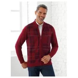 Classic Dog Cardigan CLASSIC Gr. 58, rot (dunkelrot-gemustert) Herren Strickjacken