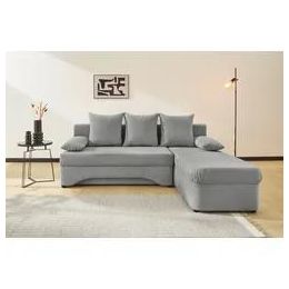 Jockenhöfer Ecksofa JOCKENHÖFER GRUPPE "L-Form" Sofas Gr. B/H/T: 191cm x 87cm x 142cm, Luxus-Microfaser, grau (hellgrau) Gästebettfunktion und Stauraum, Unser Dauertiefpreis