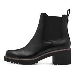 Chelseaboots Marco Tozzi "LUTTER" Gr. 39, schwarz Damen Schuhe Blockabsatz, Stiefelette, Cunky Boots in veganer Verarbeitung