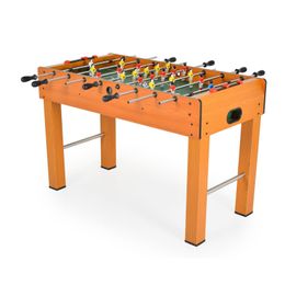 Moni Tischfu&szlig;ball 1019A Holz, Handschiebez&auml;hler, Kickertisch, 22 Figuren, Soccer braun