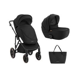 Kikkaboo Kinderwagen Thea 2 in 1 EVA-R&auml;der verstellbarer Schiebegriff Babywanne schwarz