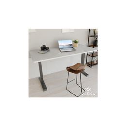 VESKA H&ouml;henverstellbarer Schreibtisch (140 x 70 cm) - Sitz- & Stehpult - B&uuml;rotisch Elektrisch H&ouml;henverstellbar mit Touchscreen & Stahlf&uuml;&szlig;en - Anthrazit/Anthrazit hell