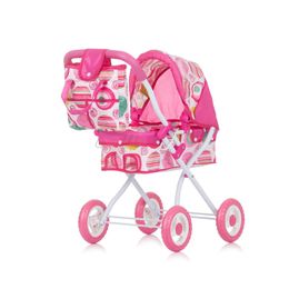 Chipolino Puppenwagen Emily Tasche, Sonnendach verstellbar, zusammenklappbar rosa pink