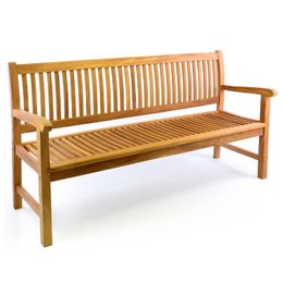 Vcm 4-Sitzer Gartenbank Parkbank hochwertig Teak Holz behandelt Landhausstile braun Ma&szlig;e L. 180 x B. 60 x H. 90 cm