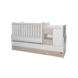 Lorelli Babybett, Jugendbett 3 in 1 Mini Max umbaubar, f&uuml;r 2 Kinder gleichzeitig grau wei&szlig;