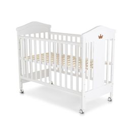 Cangaroo Babybett Wing 120 x 60 cm Gitterbett Buchenholz R&auml;der 3 H&ouml;henpositionen wei&szlig;