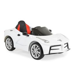 Moni Kinder Elektroauto Liberty, Fernbedienung EVA-Reifen R&uuml;cklichter Gurt MP3 wei&szlig;