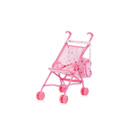 Chipolino Puppen-Zubeh&ouml;r-Set 3in1 Trixy Buggy Hochstuhl Tasche Laufstall faltbar rosa Sterne
