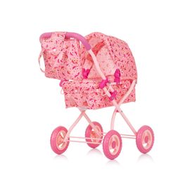 Chipolino Puppenwagen Emily Tasche, Sonnendach verstellbar, zusammenklappbar rosa