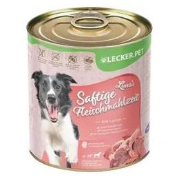 LYRA PET 24 x 400 g Lecker.Pet® Luna's Saftige Fleischmahlzeit mit Lamm Hundefutter Nassfutter